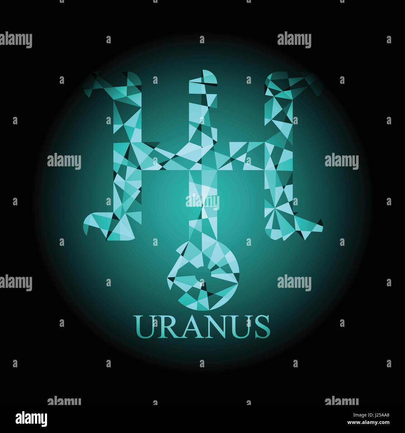 Green polygonal Uranus icon astronomy sign symbol vector illustration ...