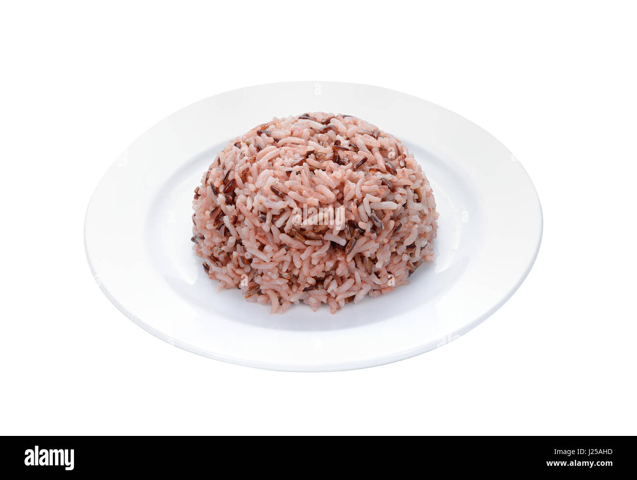 Steamed berry rice or black jasmine rice on dish Stock Photo - Alamy