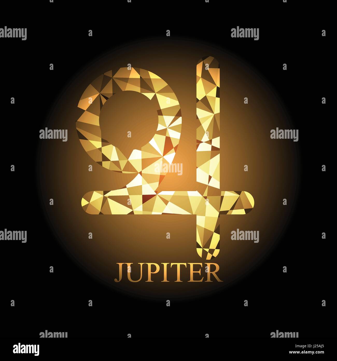 Orange polygonal Jupiter icon astronomy sign symbol vector illustration ...