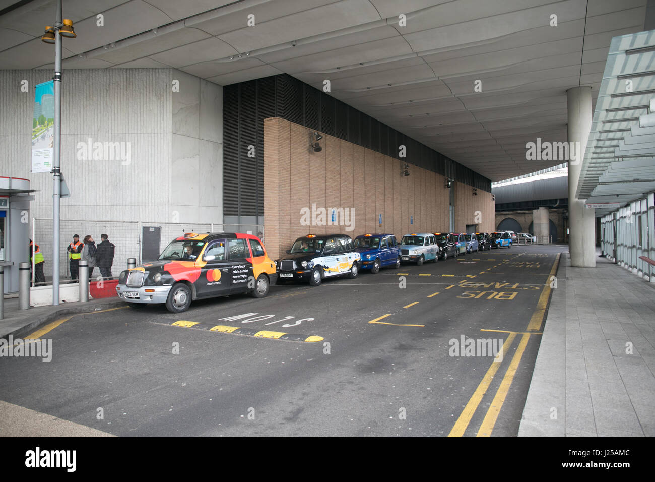 coloured taxis at the taxi stop Stock Photo - Alamy
