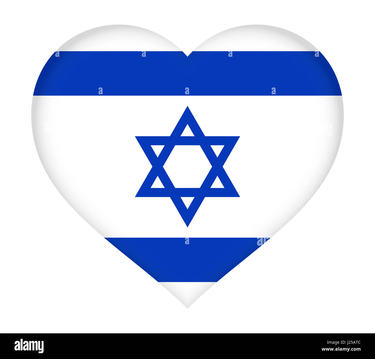 Illustration of the flag of Israel shaped like a heart Stock Photo - Alamy
