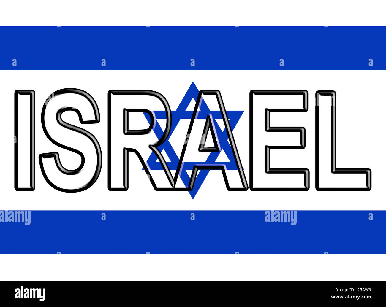 Illustration of the flag of Israel with the country written on the flag ...