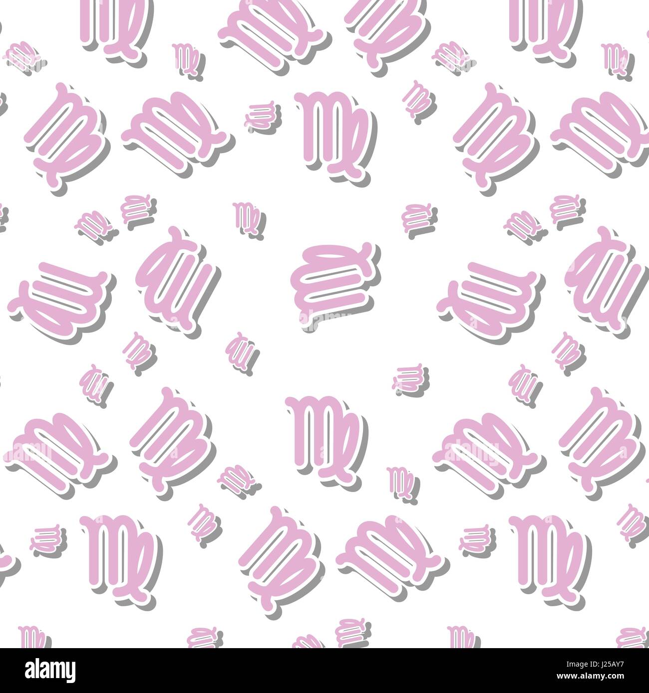 Pink Virgo astronomy icon sign symbol pattern on white background Stock ...