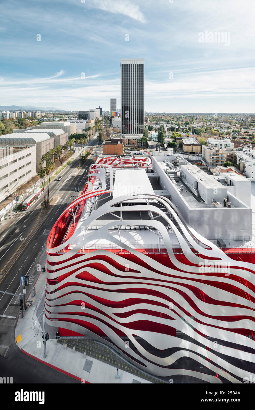 Elevated view looking east. Petersen Automotive Museum, Los Angeles ...