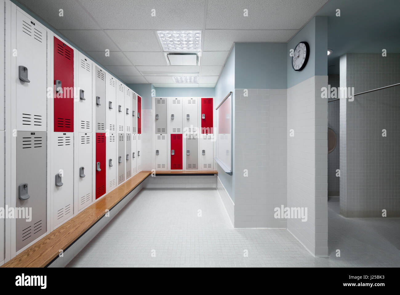 Interior view of the locker room. Convent of the Sacred Heart Athletics ...