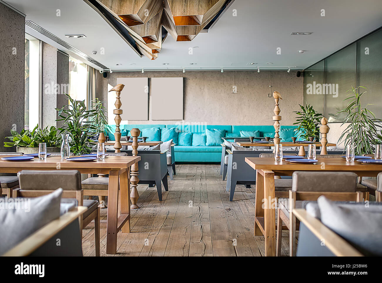 Restaurant in modern style Stock Photo - Alamy
