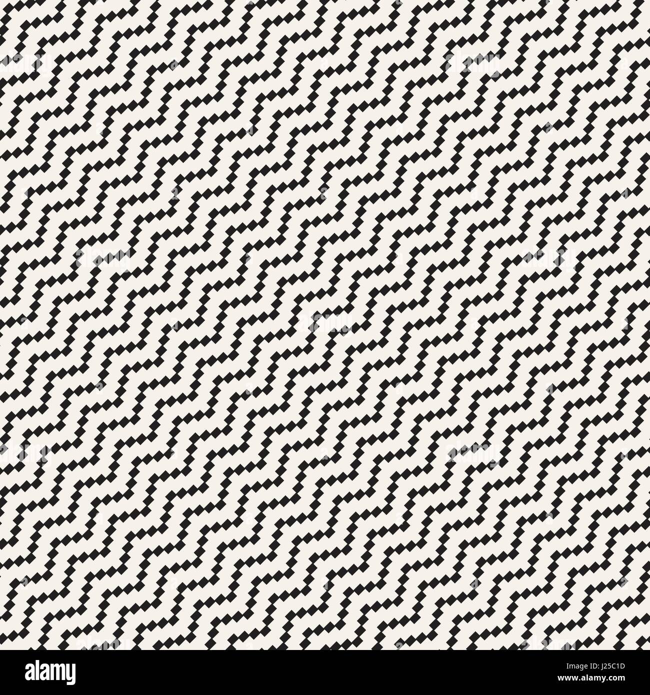 Repeatable geometric grid texture. Vector seamless mesh pattern. Monochrome zigzag edgy lines ...