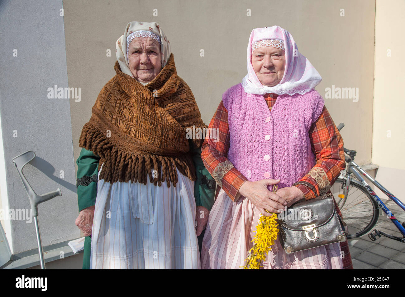 Moravian women in traditional costumes take part at a spring festival ...