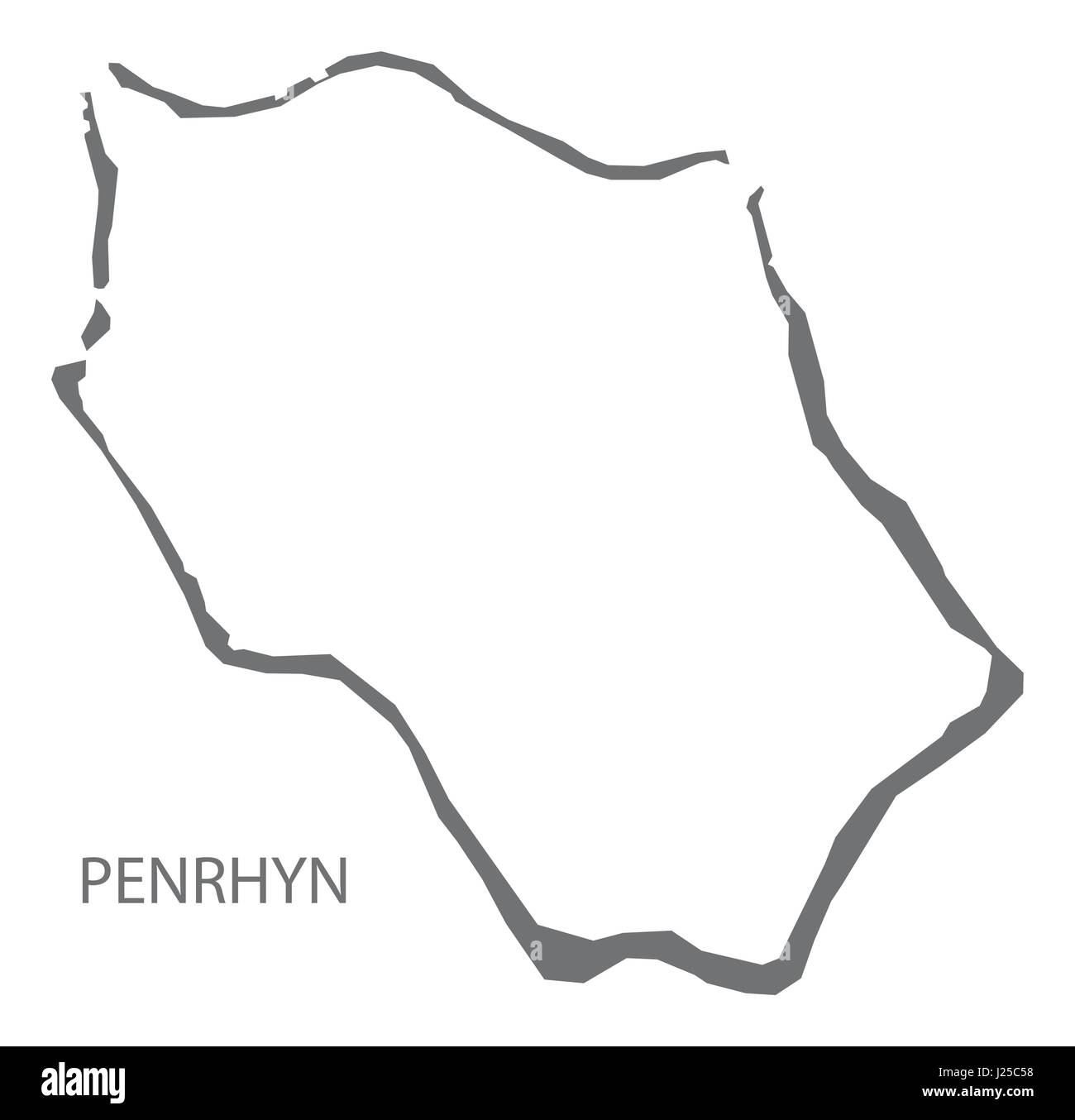 Penrhyn Cook Islands Map grey illustration silhouette Stock Vector ...