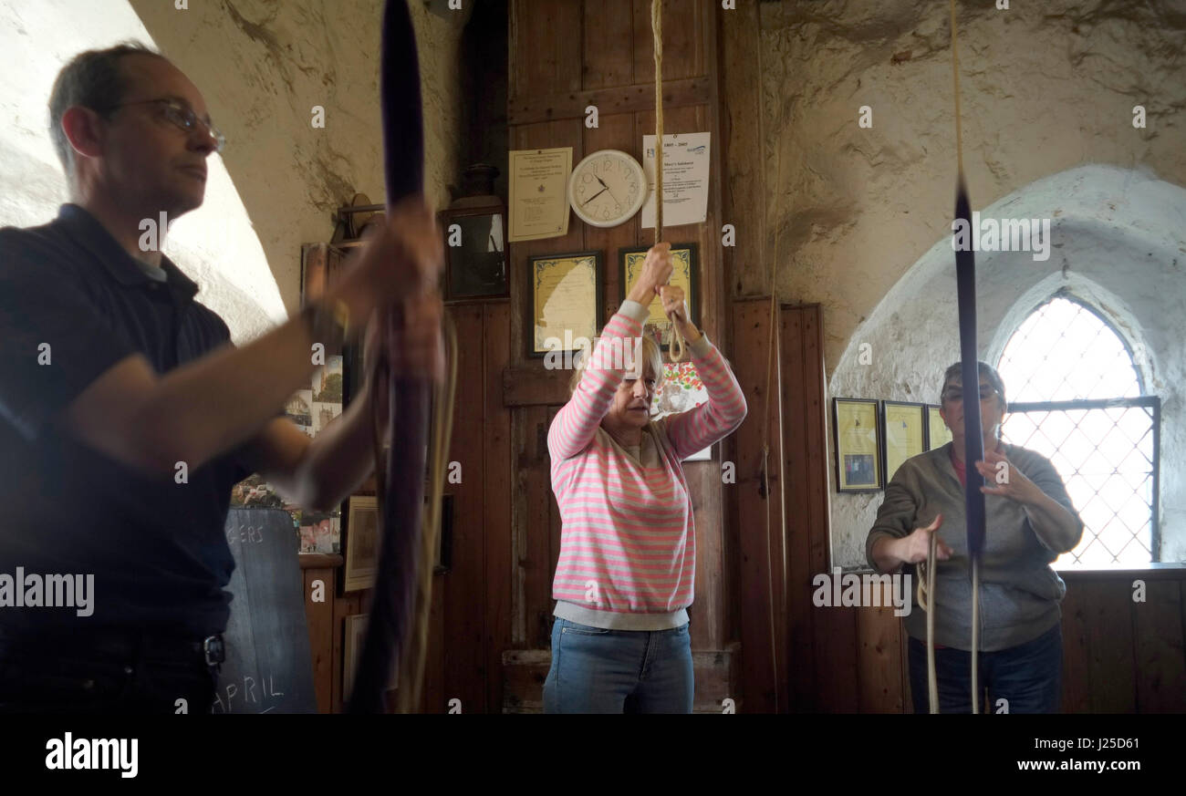 Bell ringers ring the bells of Saint Mary’s Church in Salehurst ...