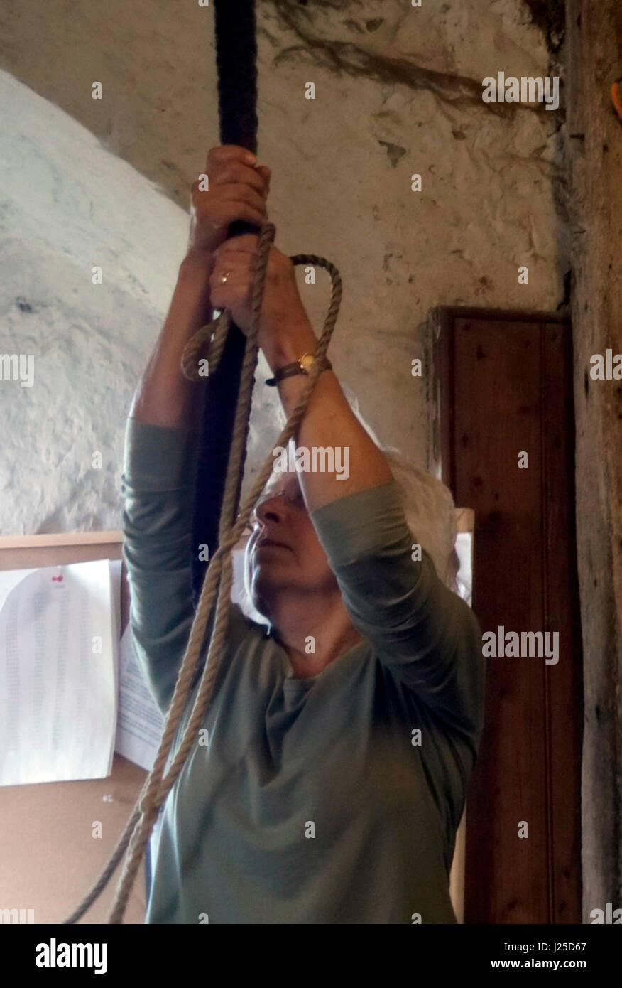 Bell ringers ring the bells of Saint Mary’s Church in Salehurst ...