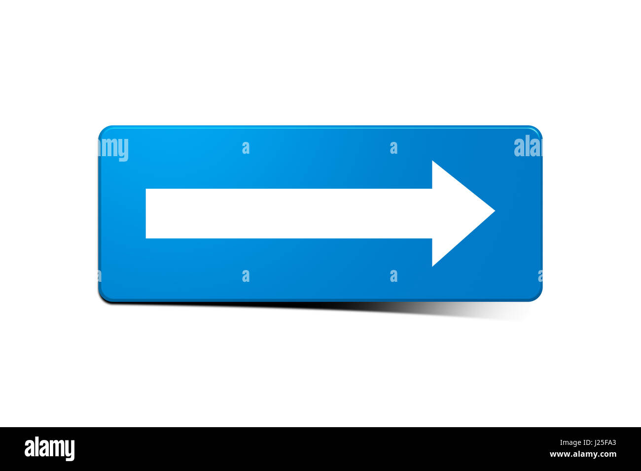 Illustrative abstract view of blue arrow sign to right direction ...