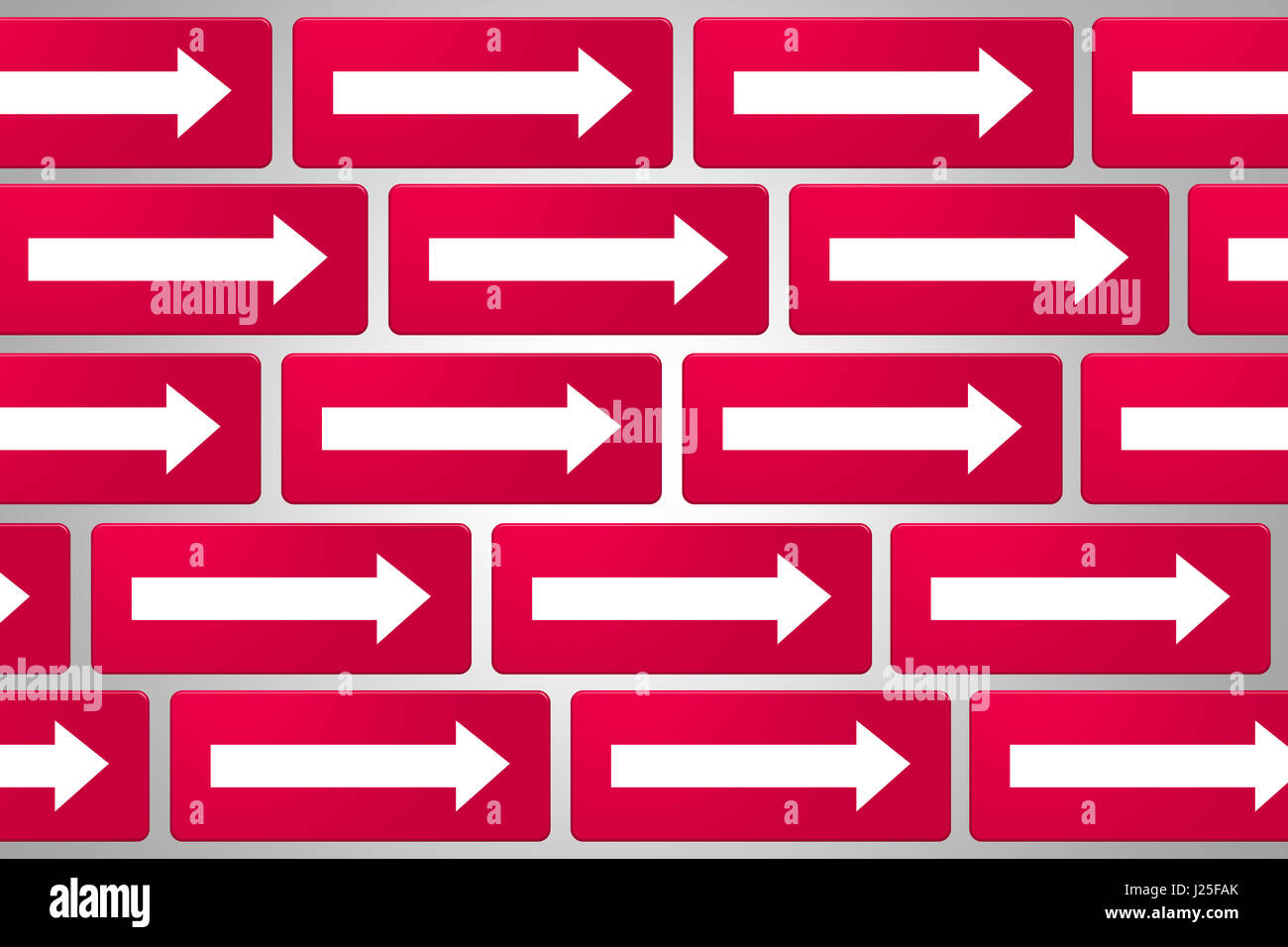 Illustrative abstract view of red arrow signs to right direction as ...