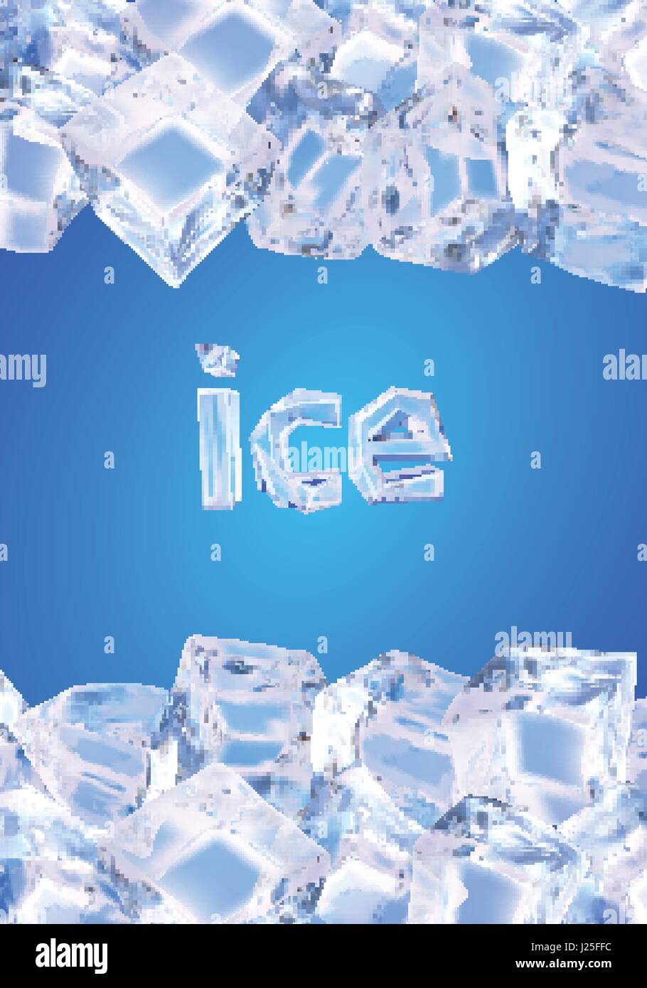 Vector illustration made with gradient mesh.Background with ice cubes ...