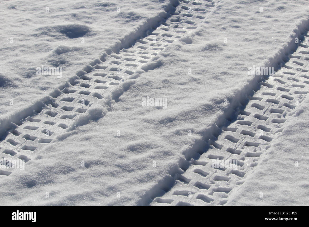 ATV Tracks in the Snow Stock Photo - Alamy