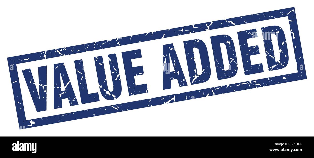 square grunge blue value added stamp Stock Vector Image & Art - Alamy