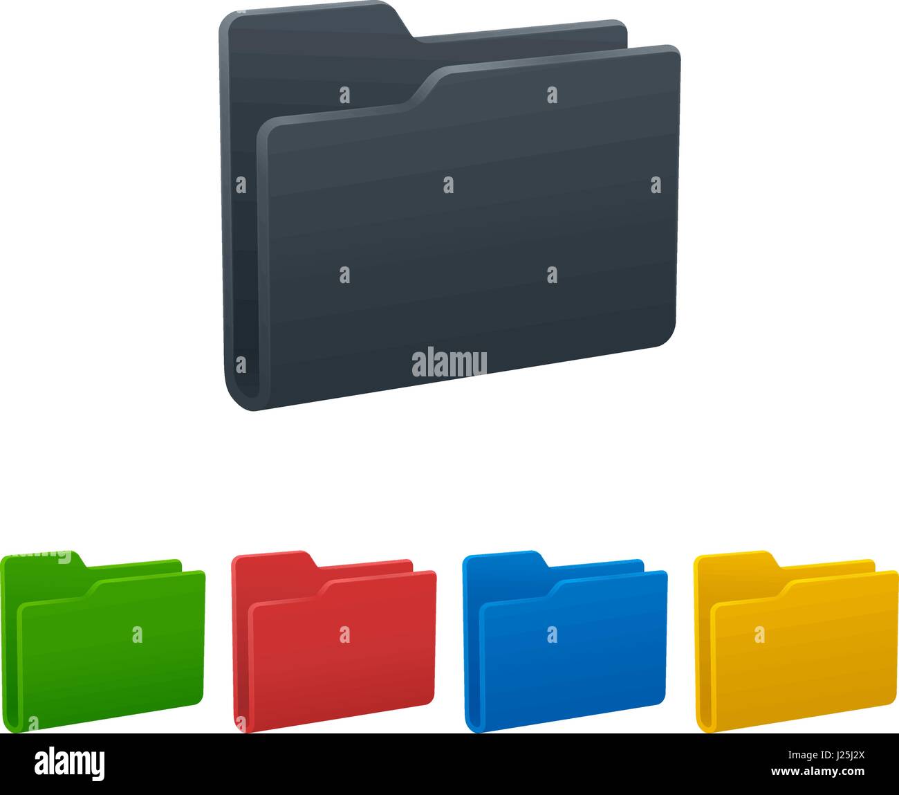 Design of folders on white background. Colorful isolated icons. Vector ...