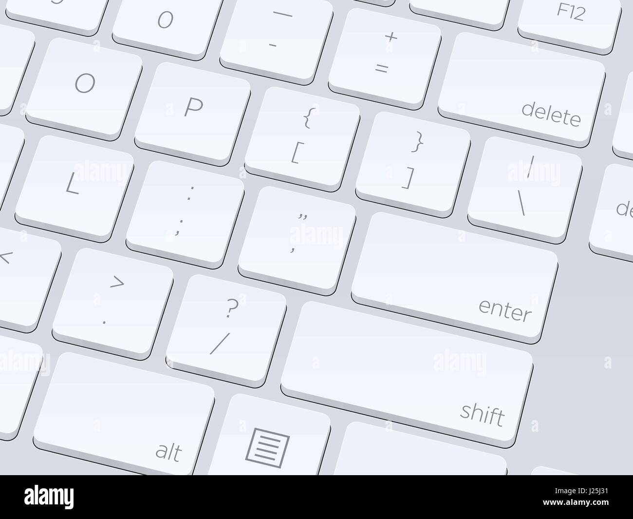 Design of white computer keyboard for your corporate projects. Close up ...