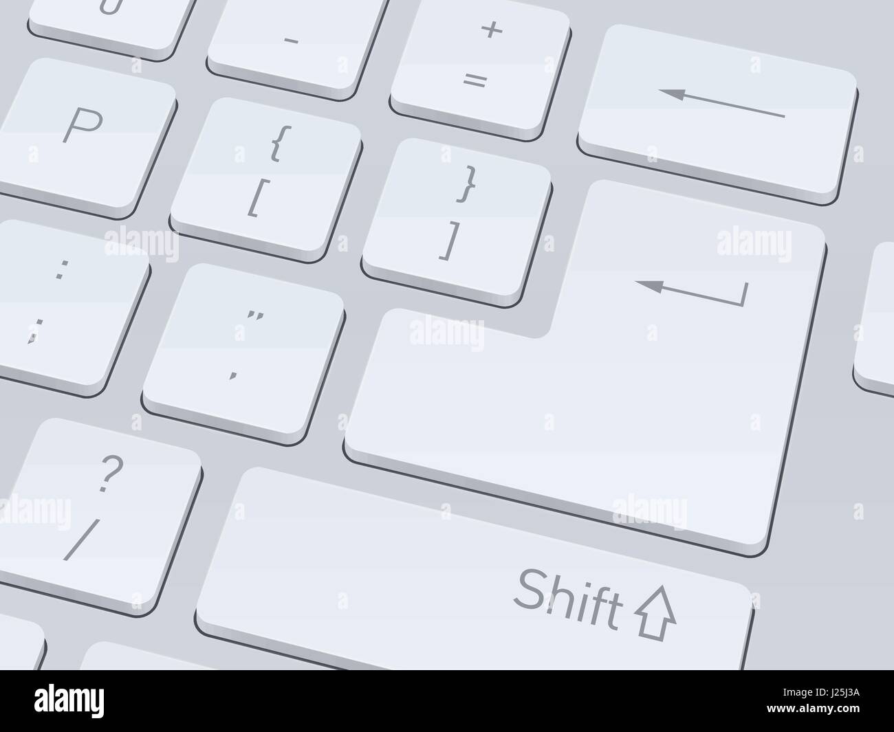 Design of white computer keyboard for your corporate projects. Close up ...