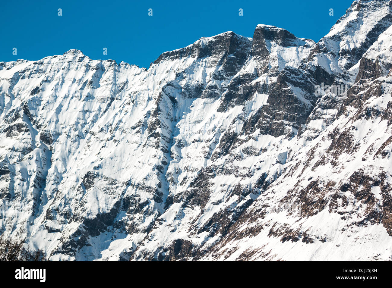 Snow mountain background in spring time, Alps in Austria Stock Photo ...