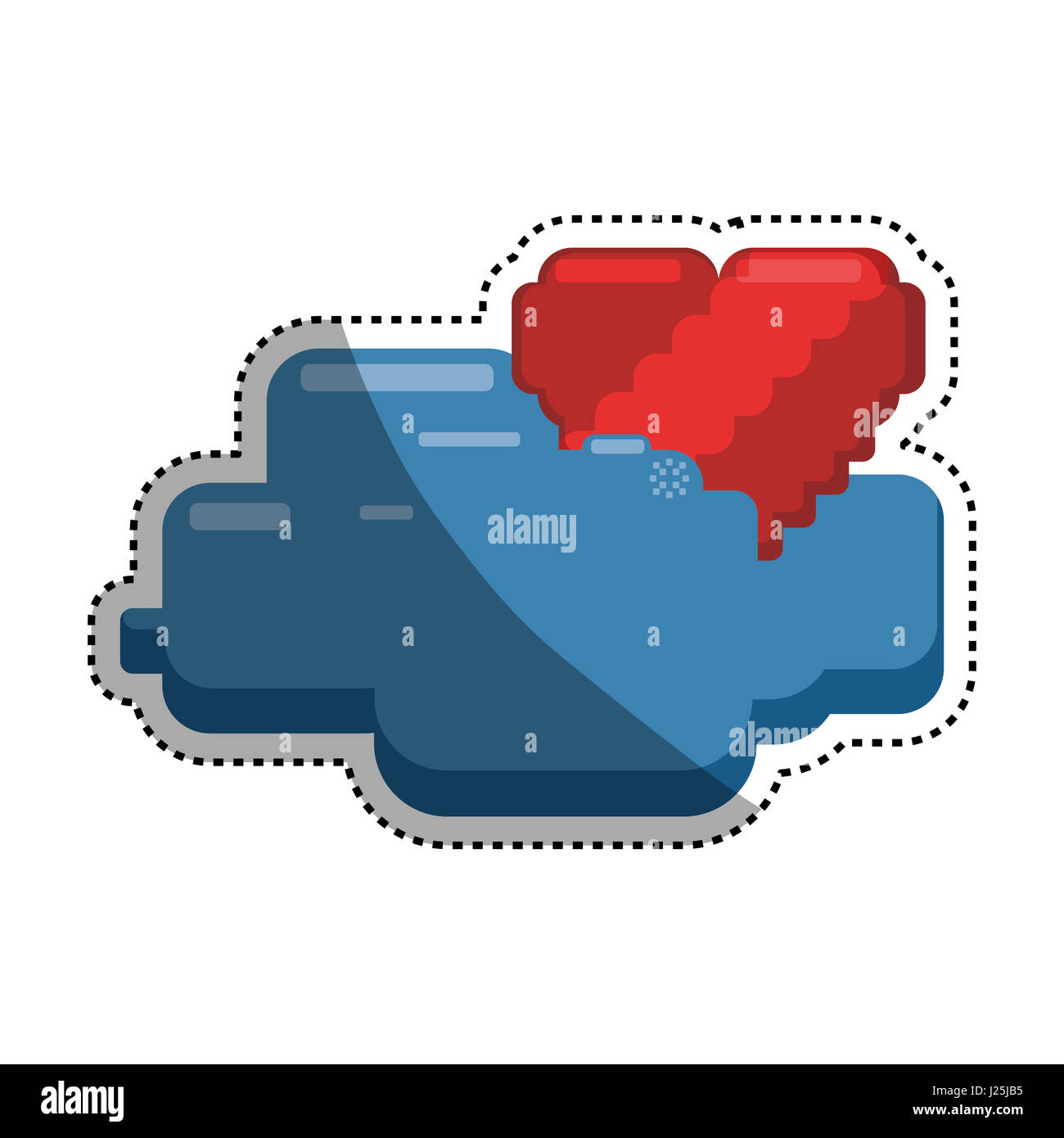 Pixelated heart shape icon vector illustration graphic design Stock ...