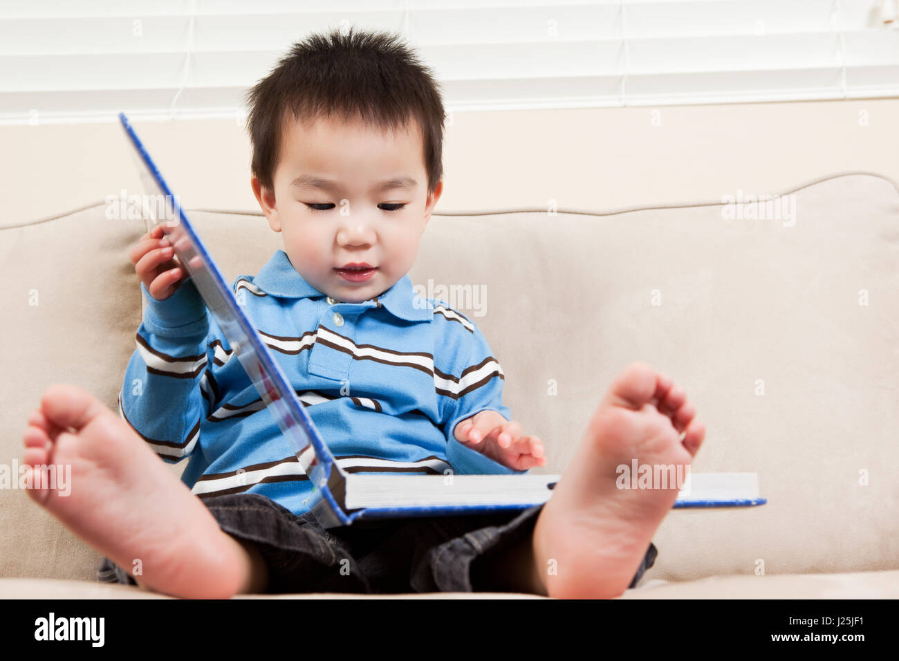 A portrait of an asian boy reading a book Stock Photo - Alamy