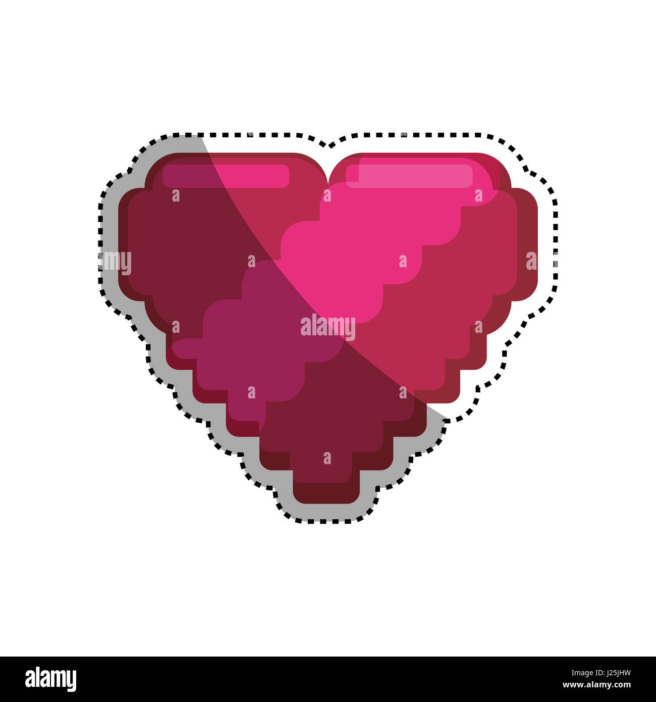 Pixelated heart shape icon vector illustration graphic design Stock ...
