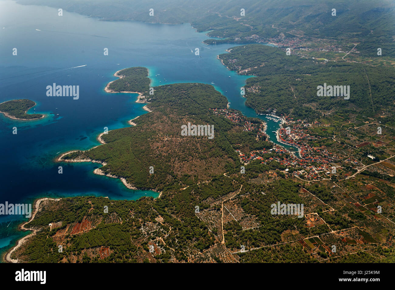 Aerial view of Hvar island in Adriatic Sea, Croatia Stock Photo - Alamy