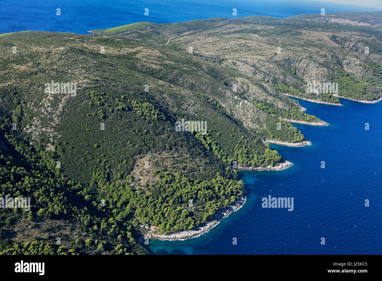 Aerial view of Hvar island, Adriatic Sea in Croatia Stock Photo - Alamy