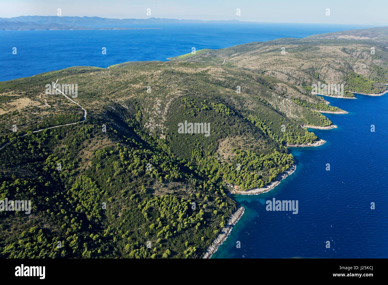 Aerial view of Hvar island in Adriatic Sea, Croatia Stock Photo - Alamy