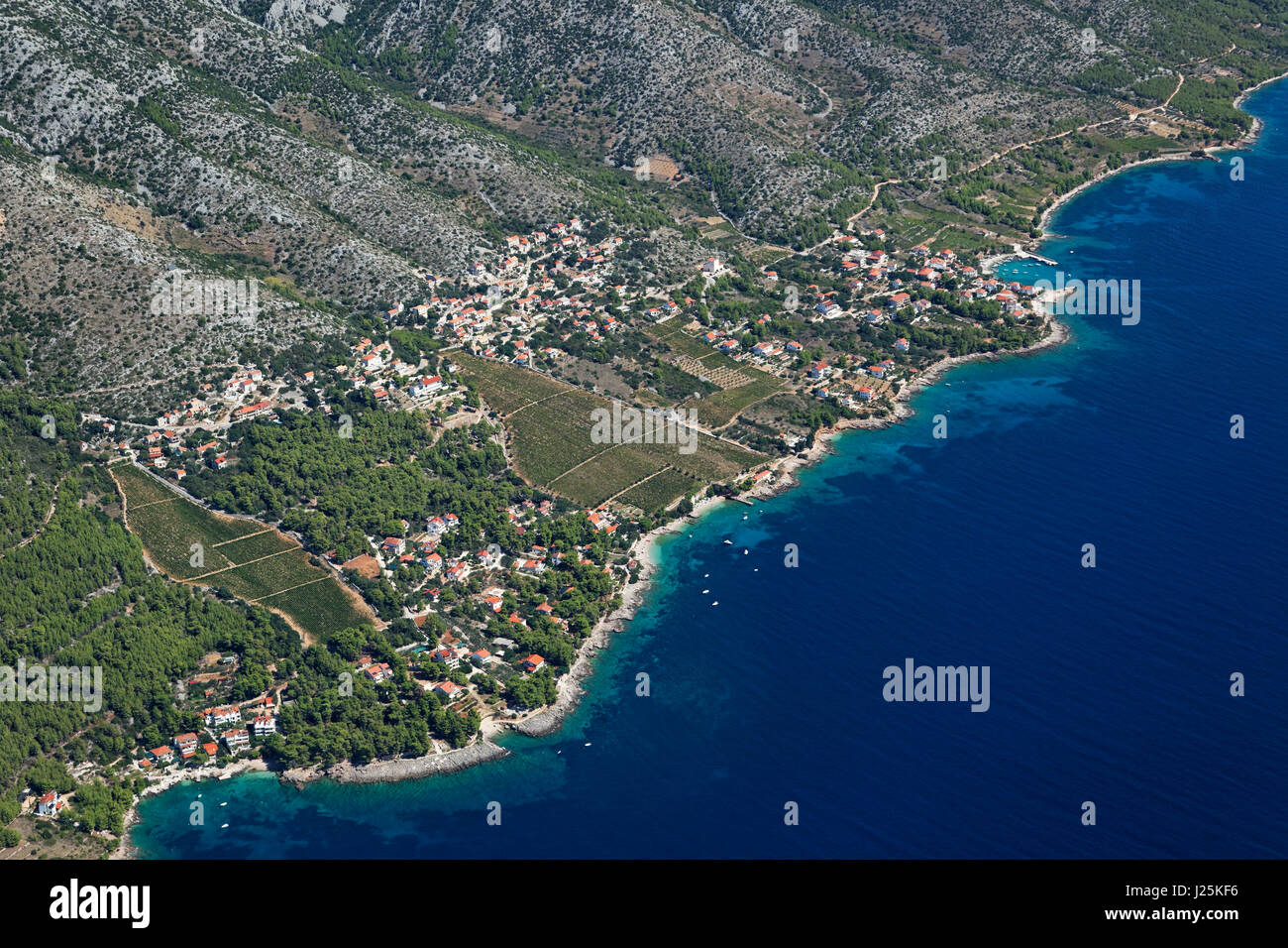 Aerial view of Hvar island, Adriatic Sea in Croatia Stock Photo - Alamy