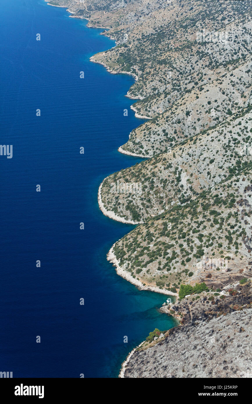 Aerial view of Hvar island, Adriatic Sea in Croatia Stock Photo - Alamy