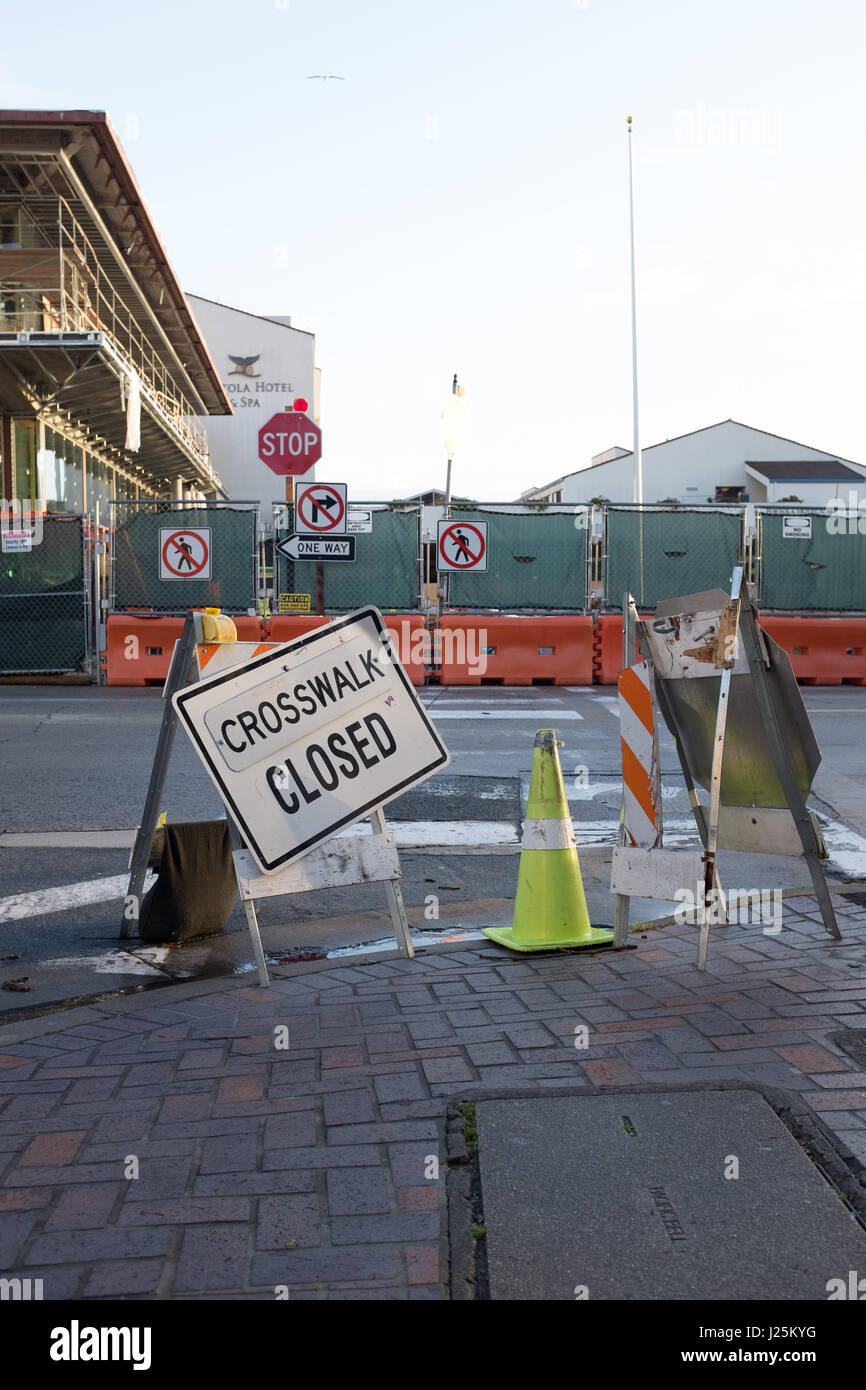 Roadworks construction downtown Monterey California Stock Photo - Alamy