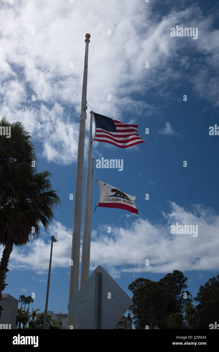Stars and stripes and California state flags Stock Photo - Alamy