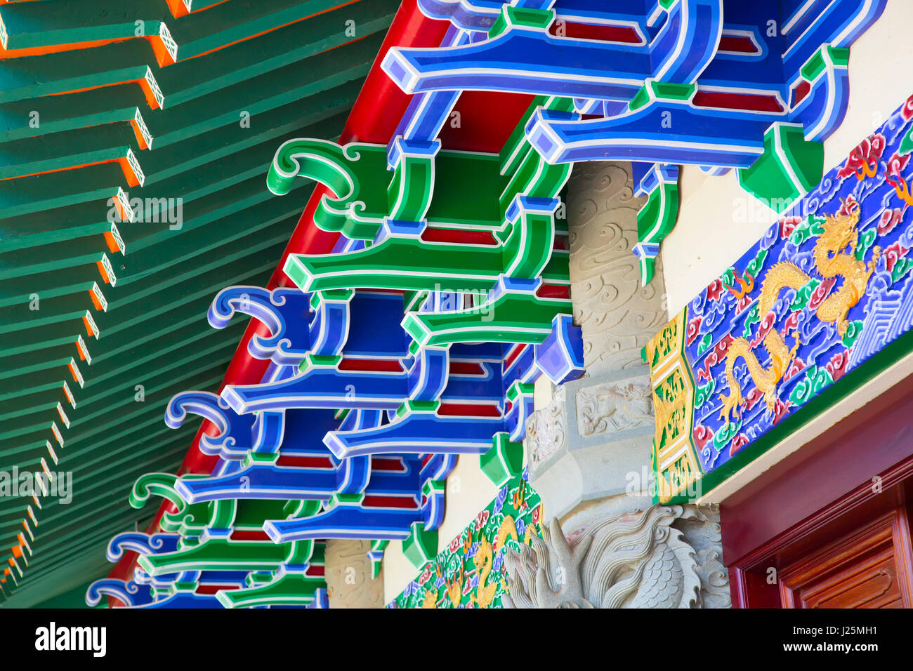 Interior of the Po Lin monastery on Lantau Island (Hong Kong Stock ...