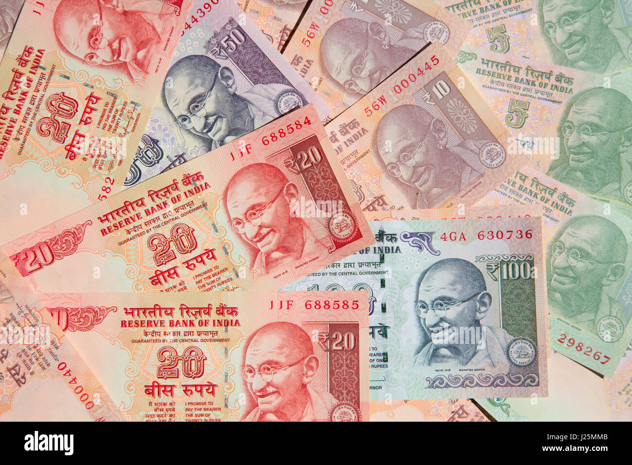Collection of the Indian banknotes Stock Photo - Alamy