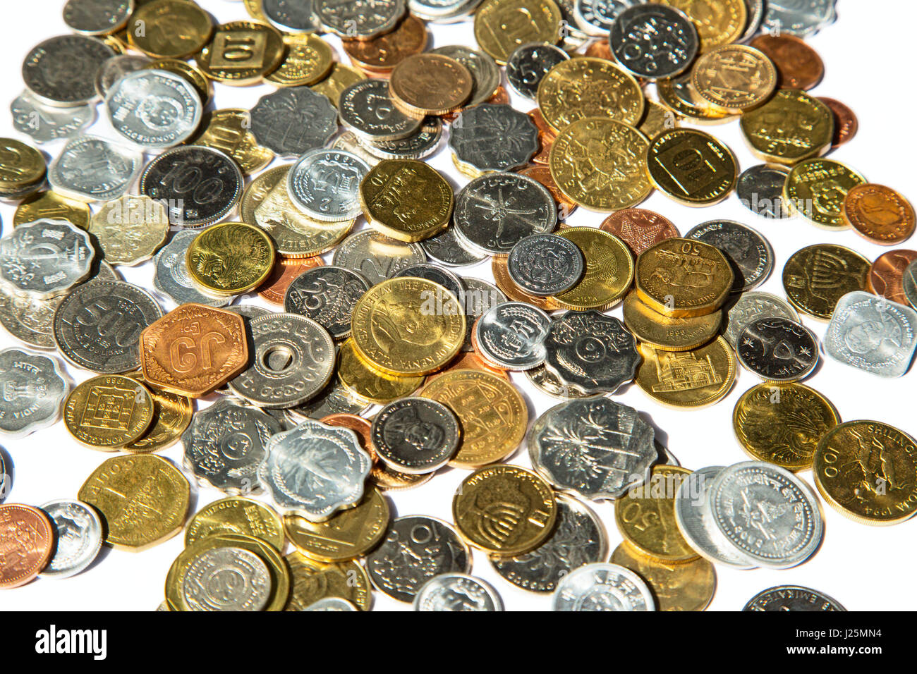Collection of the old circulated coins Stock Photo - Alamy