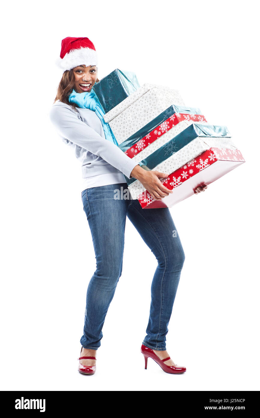 Gifts boxes white black Cut Out Stock Images & Pictures - Alamy