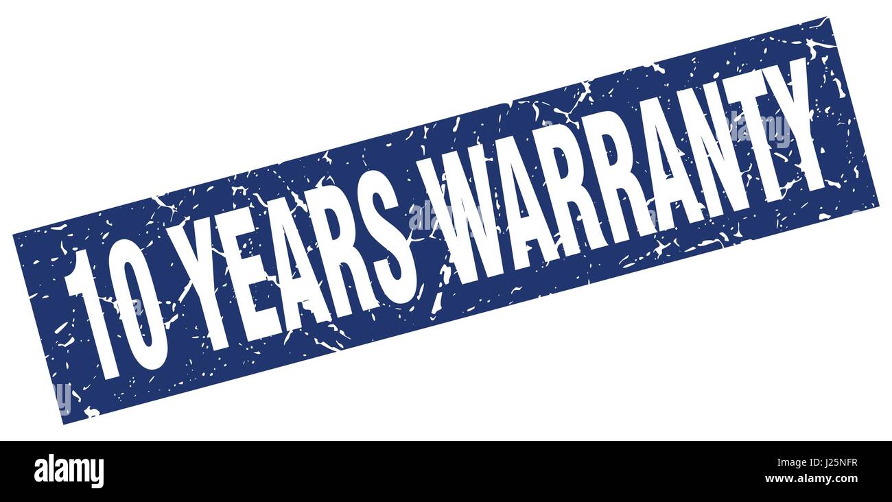 square grunge blue 10 years warranty stamp Stock Vector Image & Art - Alamy