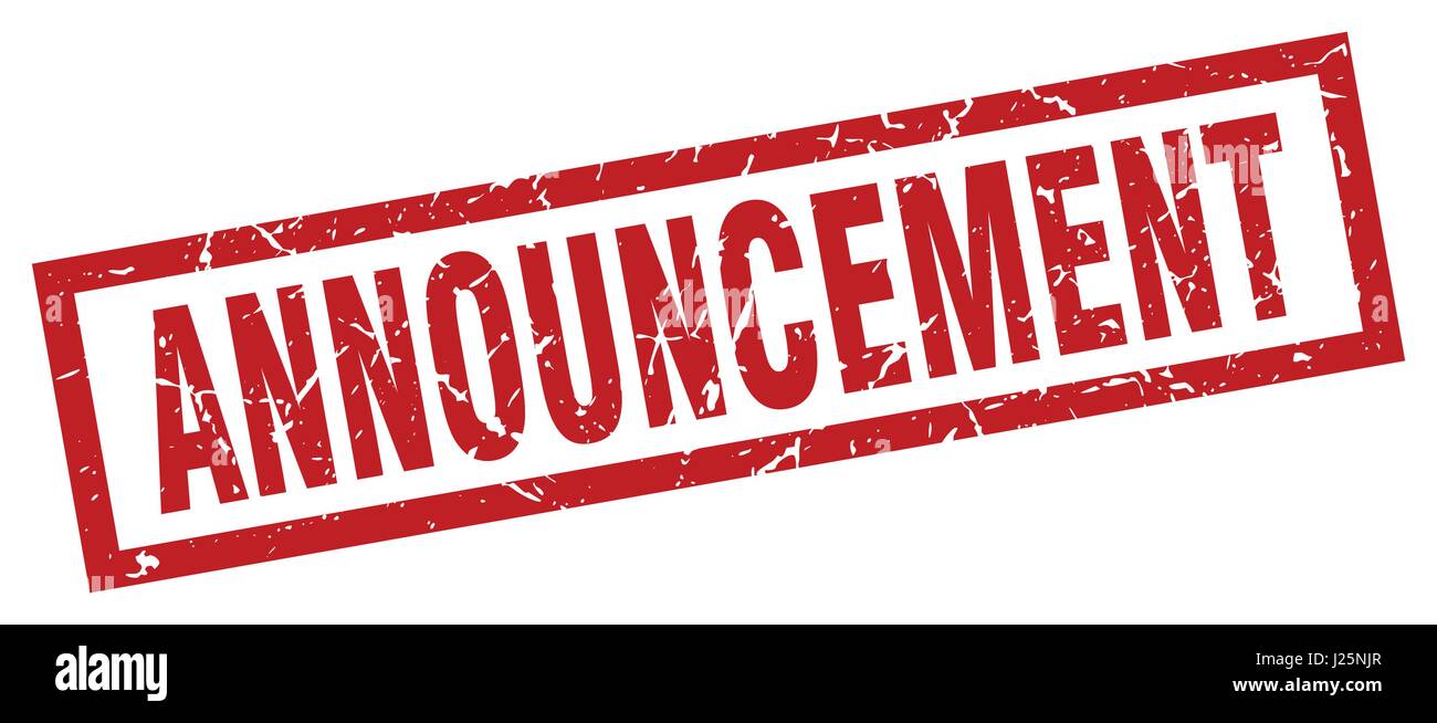 square grunge red announcement stamp Stock Vector Image & Art - Alamy