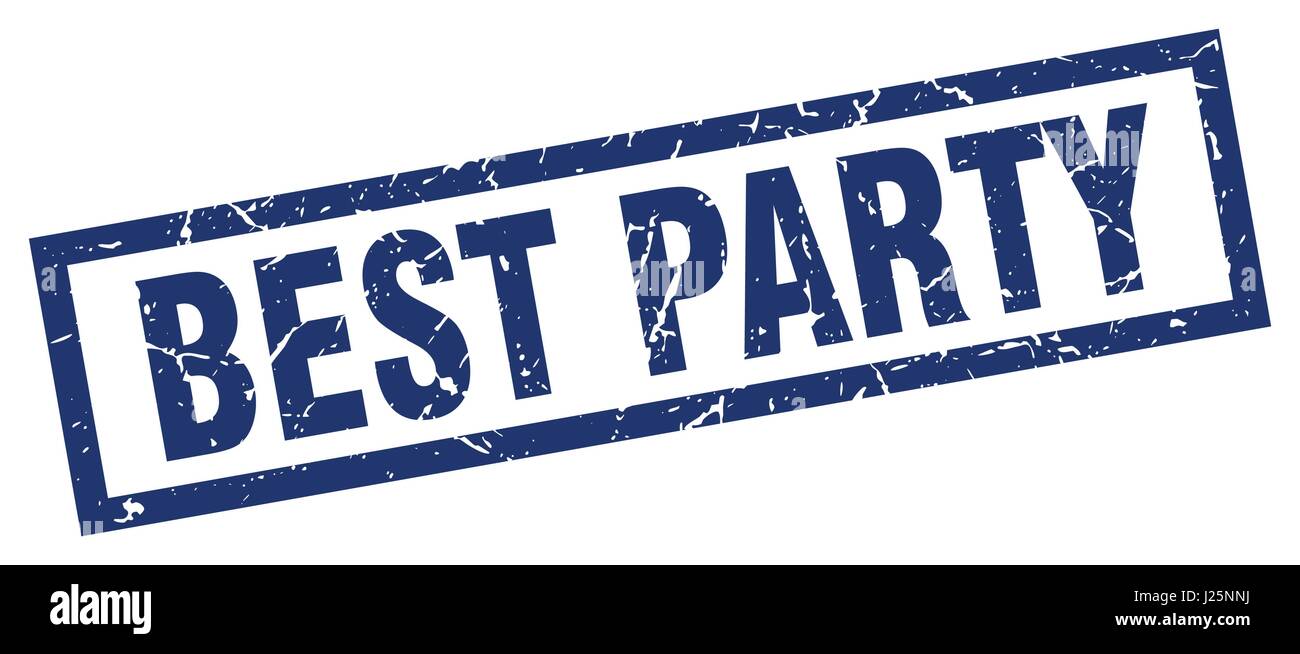 square grunge blue best party stamp Stock Vector Image & Art - Alamy