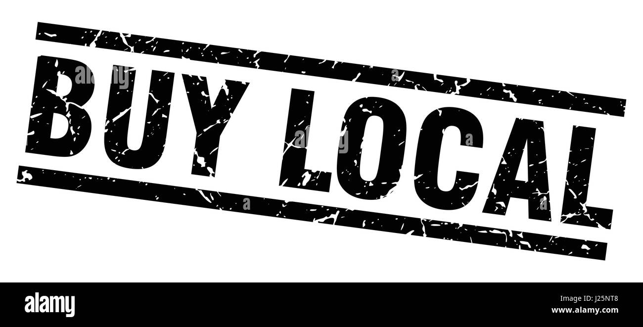 Buy local stamp Black and White Stock Photos & Images - Alamy