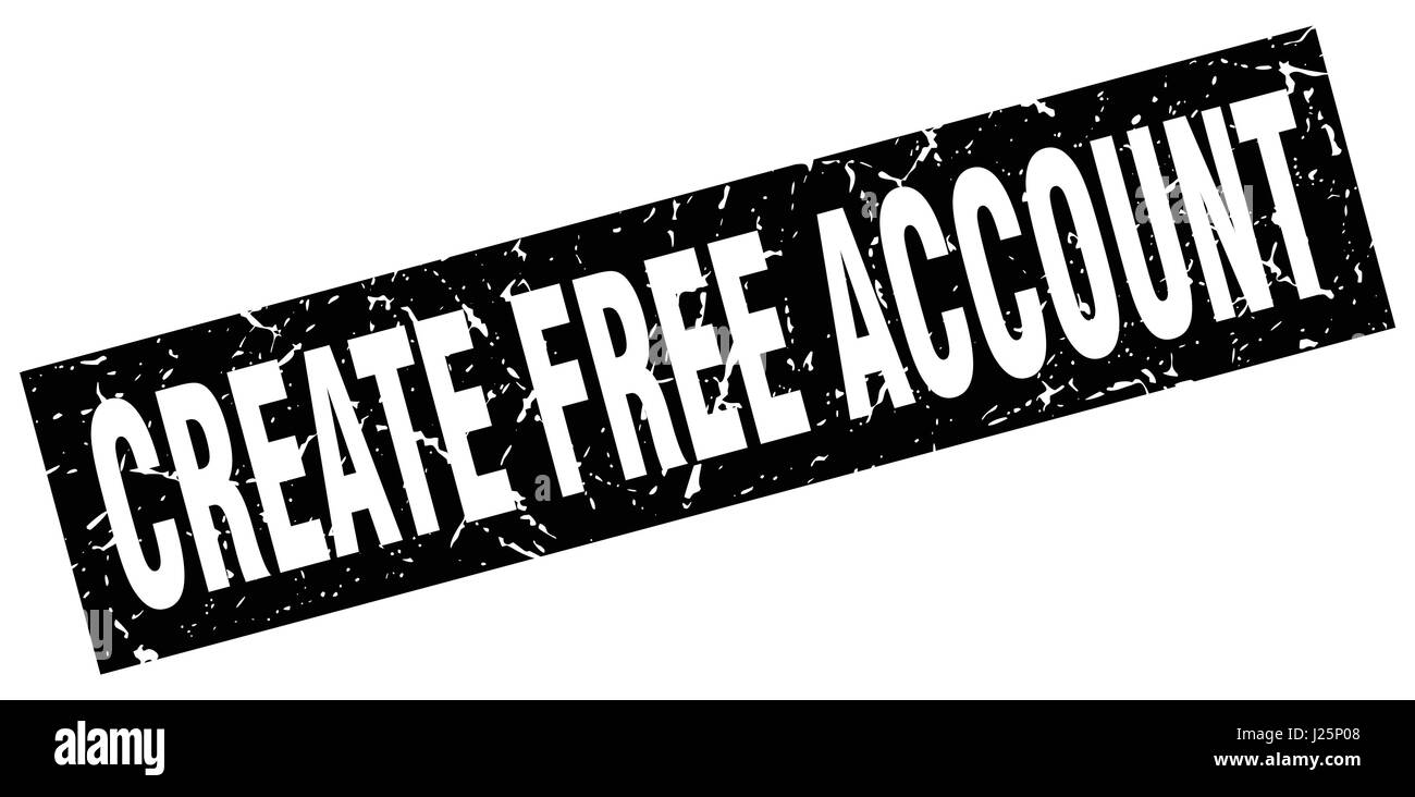 square grunge black create free account stamp Stock Vector Image & Art ...