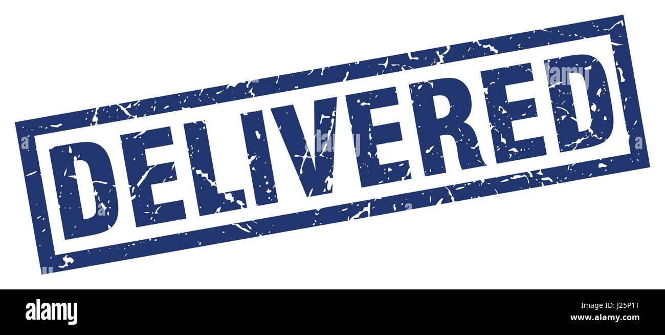 square grunge blue delivered stamp Stock Vector Image & Art - Alamy