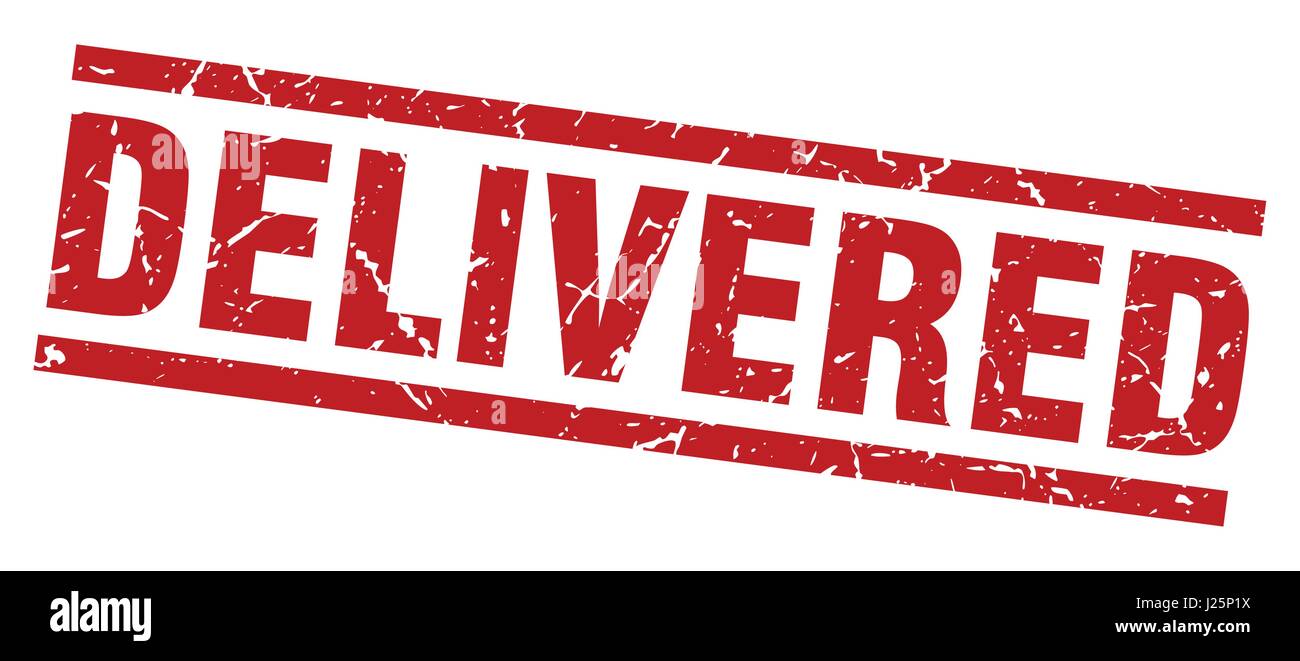 square grunge red delivered stamp Stock Vector Image & Art - Alamy