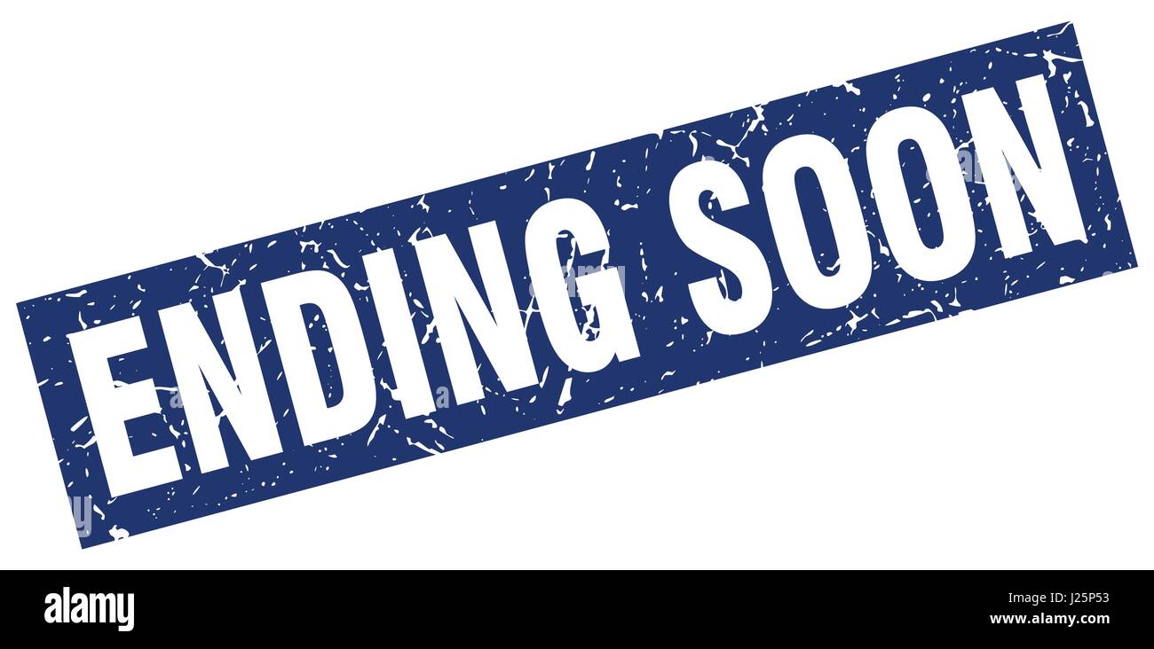 square grunge blue ending soon stamp Stock Vector Image & Art - Alamy