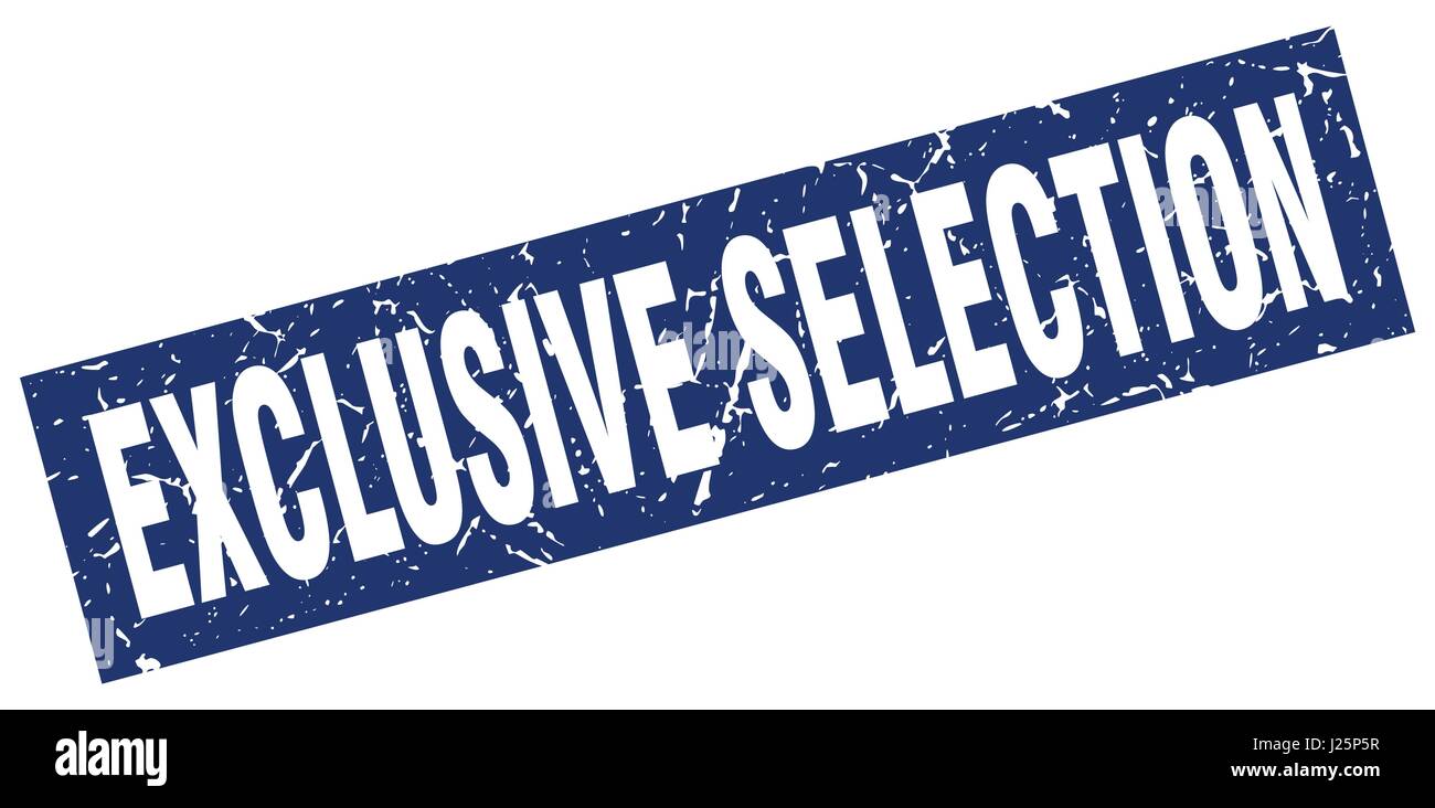 square grunge blue exclusive selection stamp Stock Vector Image & Art ...