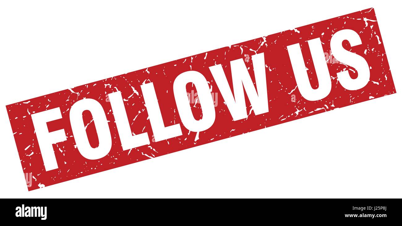 square grunge red follow us stamp Stock Vector Image & Art - Alamy