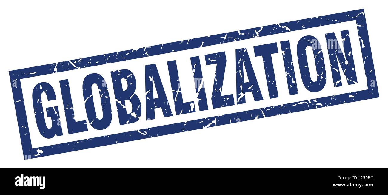 square grunge blue globalization stamp Stock Vector Image & Art - Alamy