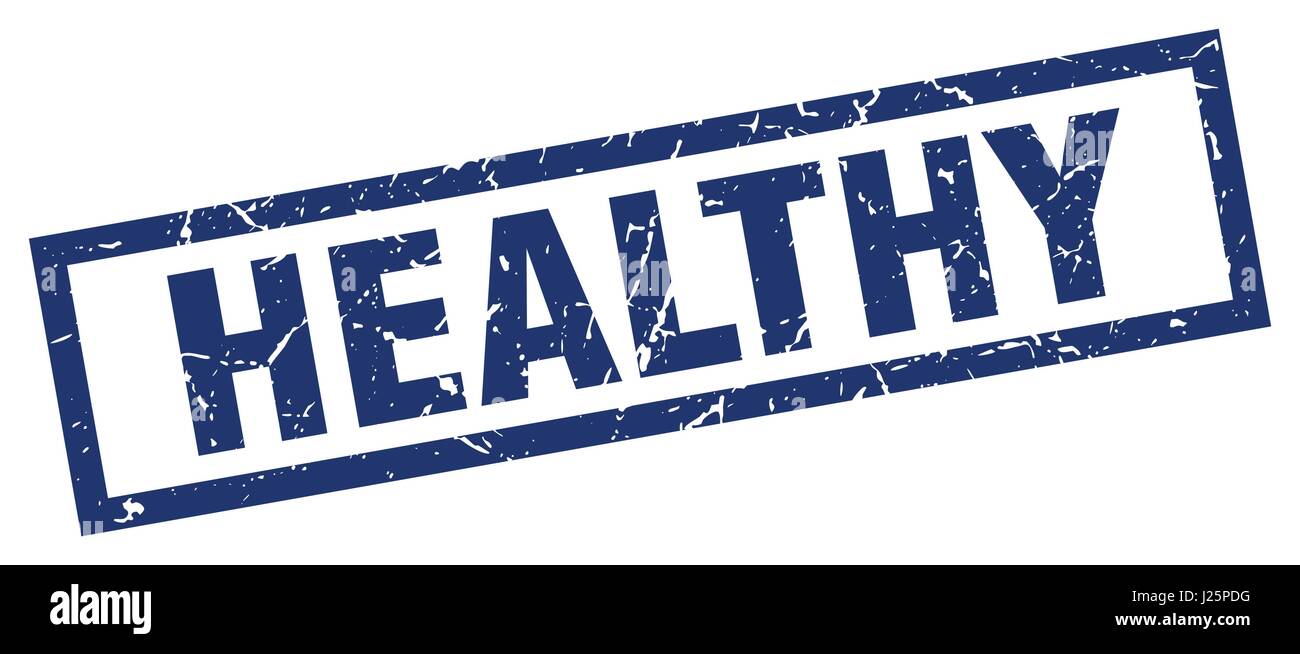 square grunge blue healthy stamp Stock Vector Image & Art - Alamy